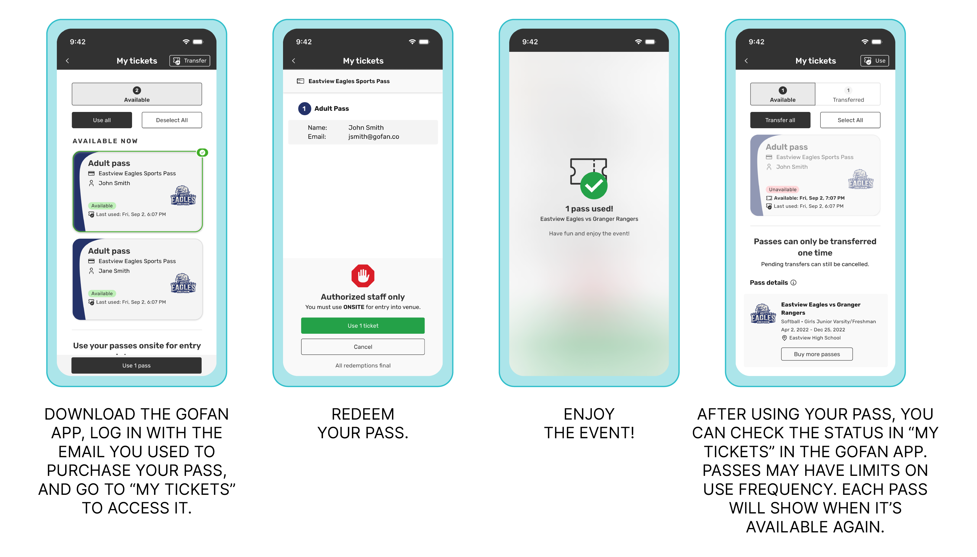 How to Buy, Use, and Transfer Tickets | Downloadable Guides | GoFan